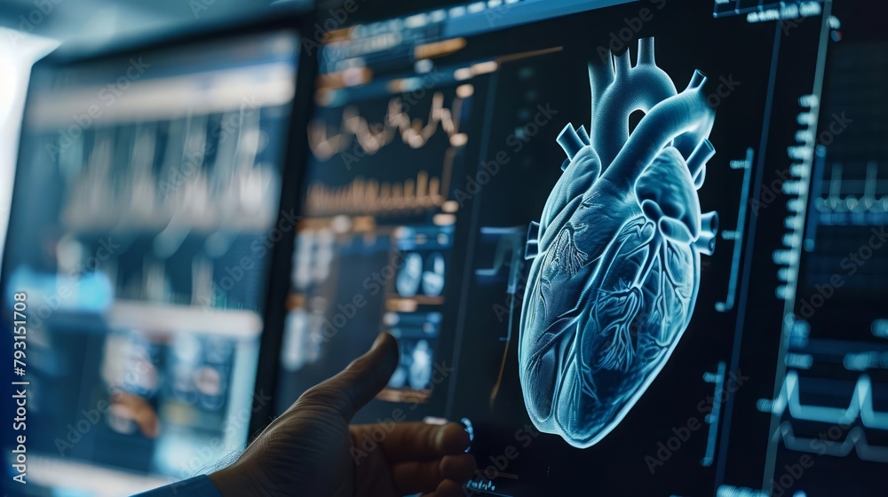 Cardiologists utilize advanced echocardiography to visualize heartbeats ...