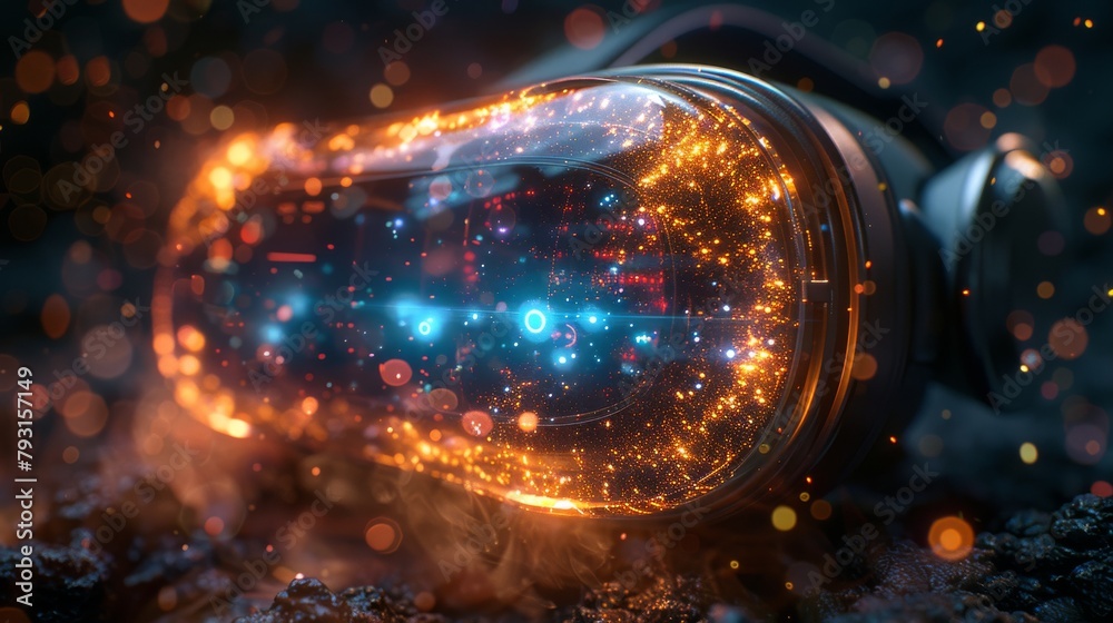 Research concept for augmented reality project. HUD display for atom ...