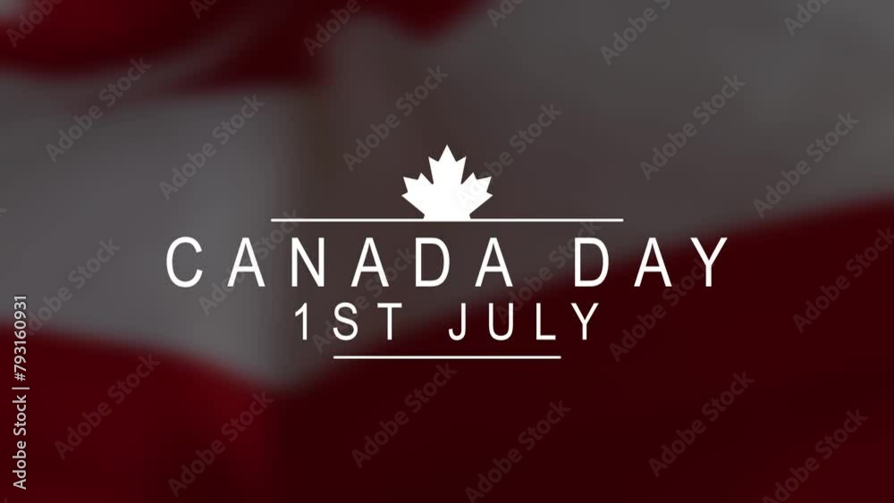 Happy Canada Day Animation with Glass Effect and Flag. Happy Canada Day ...