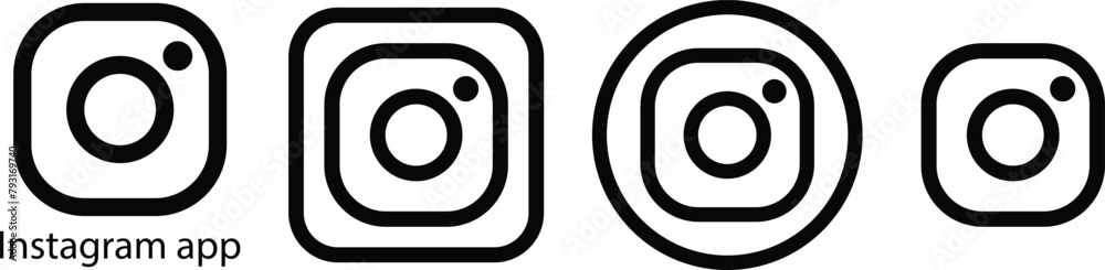 Instagram logo icons set. New social media platform. New social network ...