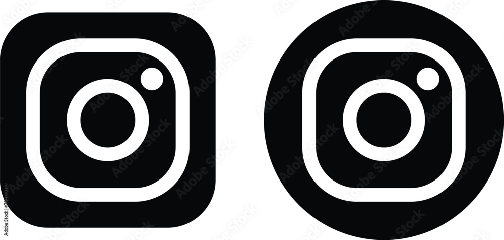 Instagram logo icons set. New social media platform. New social network ...