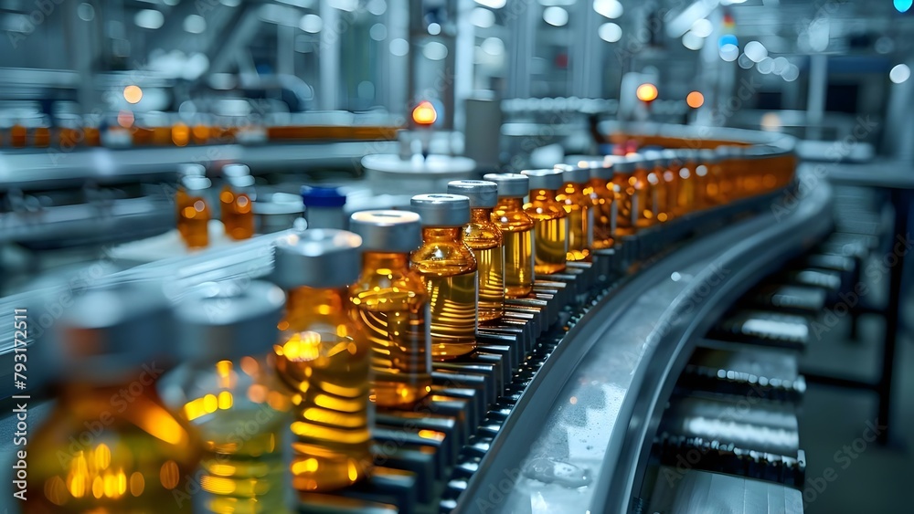 Medical Vials and Glass Bottles in Action on a Pharmaceutical ...