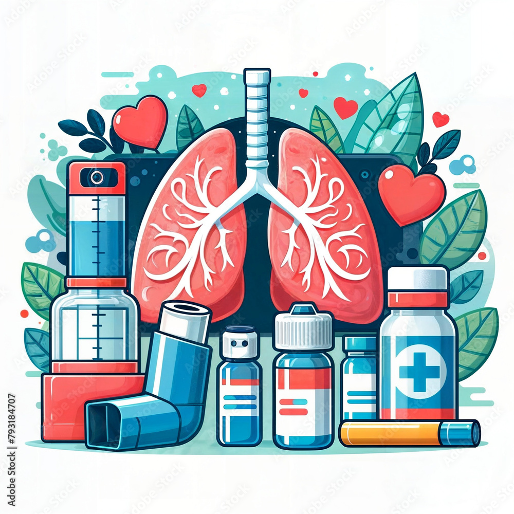 World Asthma Day on May 2 Illustration with Inhaler and Health ...