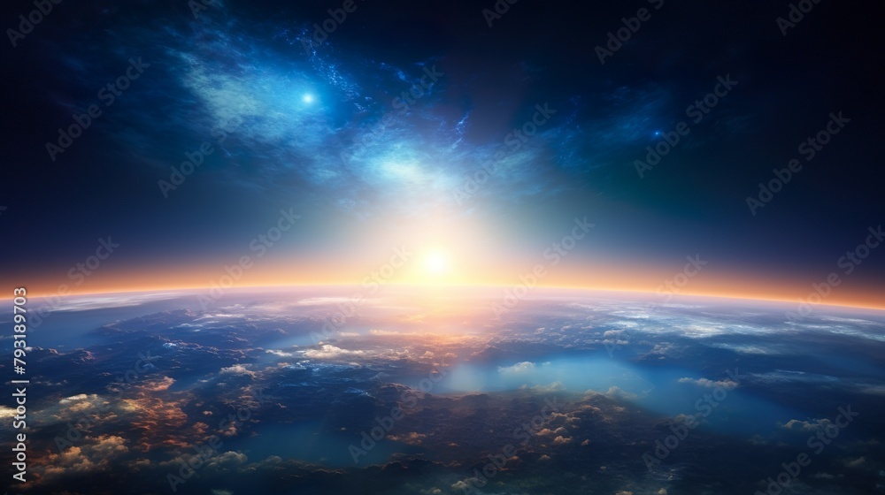 An awe-inspiring image of the sun rising behind Earth, illuminating the ...