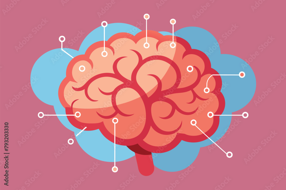 A detailed diagram highlighting the different parts of the human brain ...