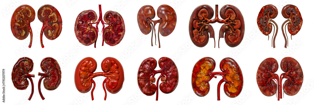 Human kidneys anatomical illustration collection cut out png on ...