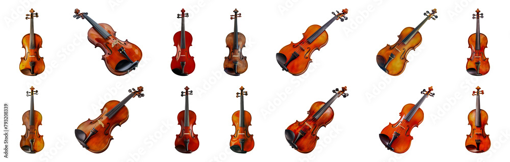 Elegant collection of violins cut out png on transparent background ...