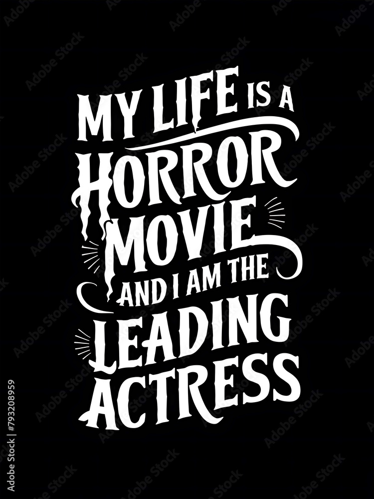 A striking and captivating horror-themed T-shirt design illustration ...