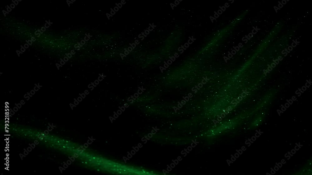 abstract green speed camera motion background over glowing lights with ...