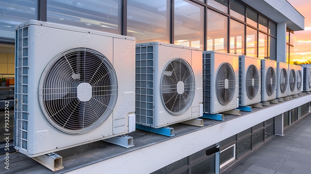Symbol of Environmental Impact: AC Condensers Amidst Pollution, a Stark ...