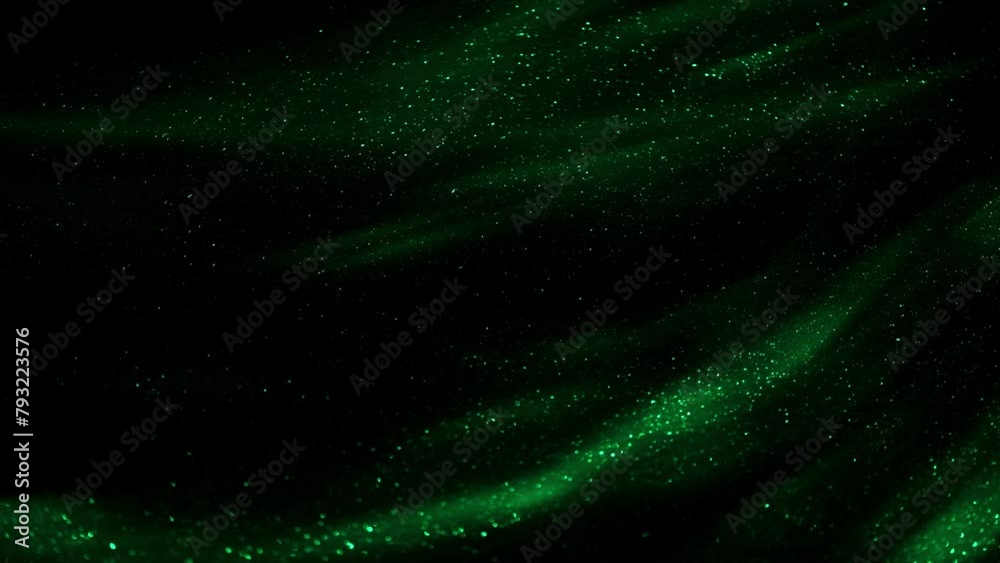 abstract green speed camera motion background over glowing lights with ...