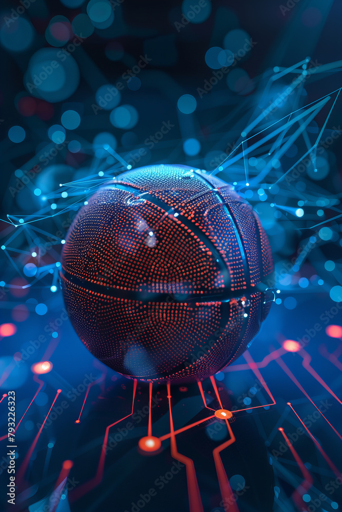 Basketball virtual reality, metaverse space, technological environment ...