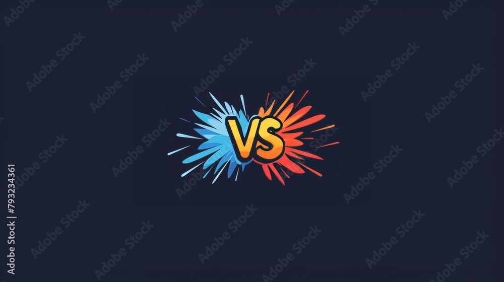 Illustration of "versus" logo with VS vector letters, serving as a ...
