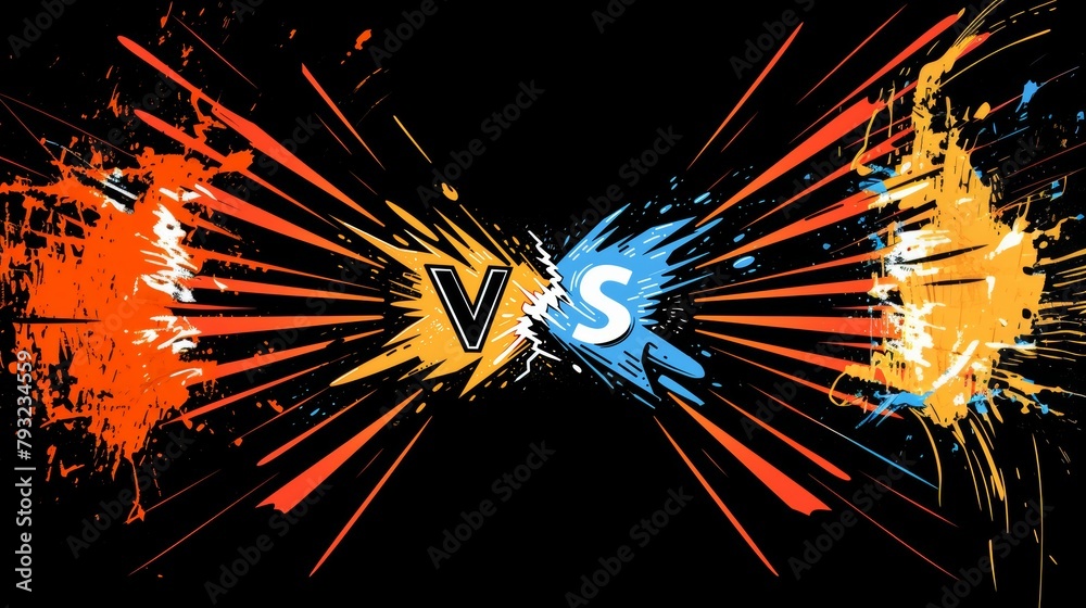 Illustration of "versus" logo with VS vector letters, serving as a ...