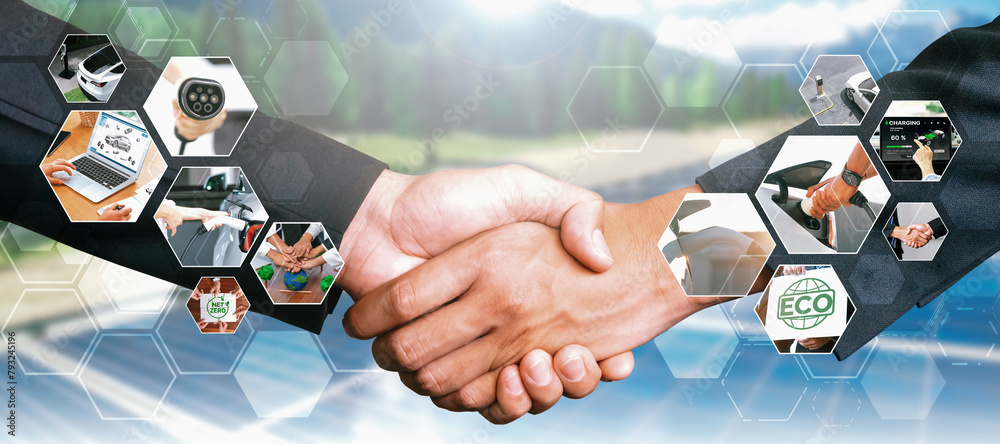 EV electric car vehicle charging and sustainable LCA green energy ...