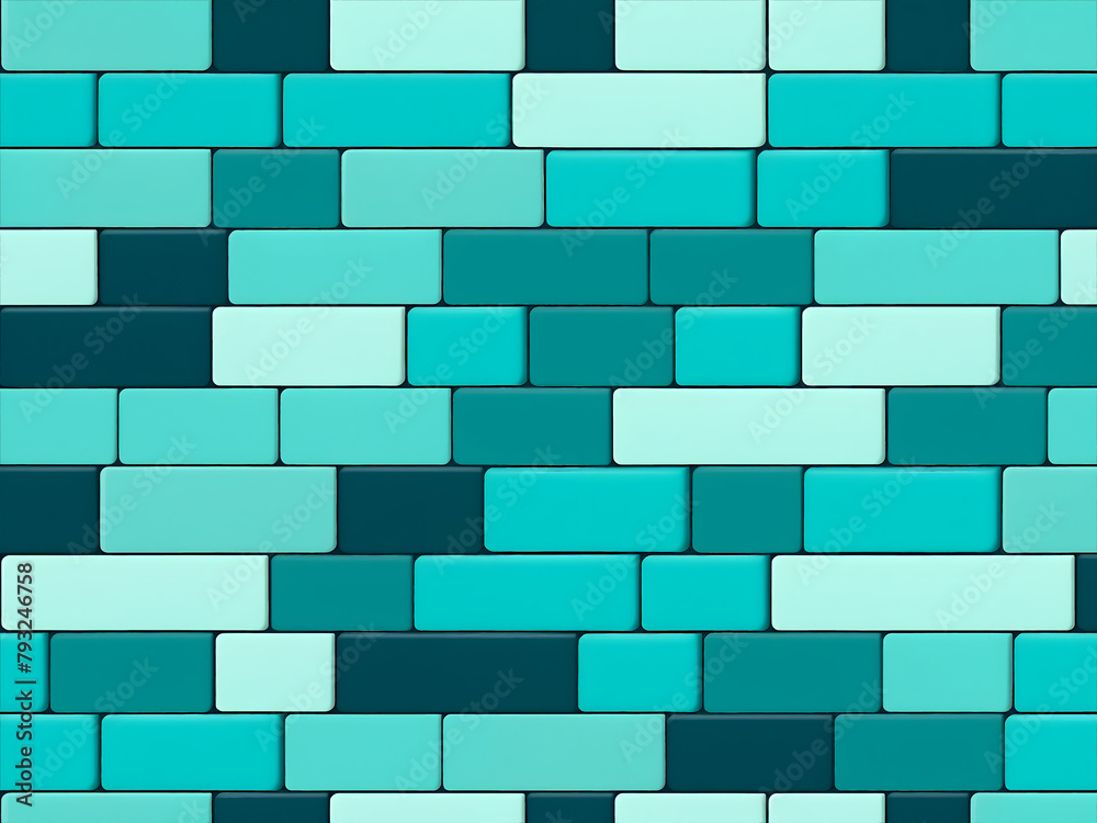 simple aqua blue and teal bricks vector background Stock Illustration ...
