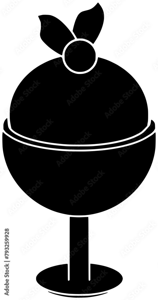 chocolate illustration parfait silhouette ice logo cream icon scoop ...