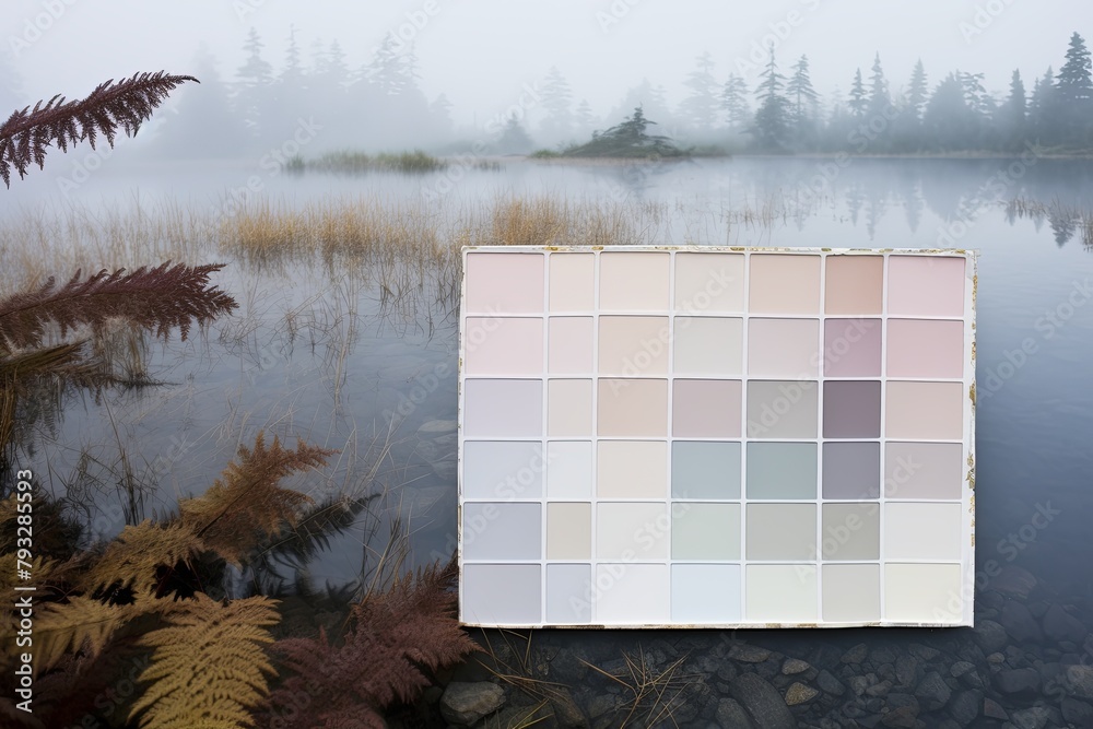 Misty Morning Palette Swatches: Soft Mist Embracing Lakeside ...