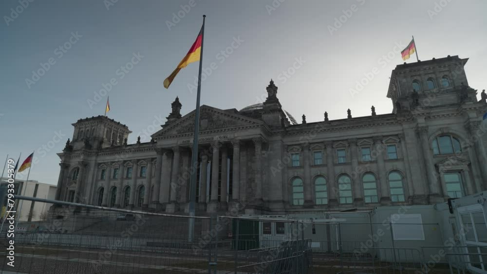 The National Flag of Germany on The Reichstag, a historic legislative ...