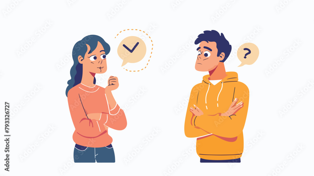 Awkward situation and misunderstanding between two people Stock Vector ...