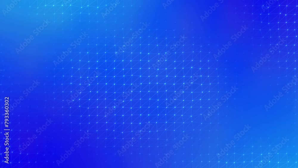 Abstract technology blue background animation with animated connected dots and lines texture ...