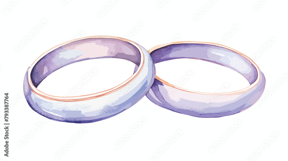 Watercolor Wedding Rings Clipart 2d flat cartoon va Stock Vector ...