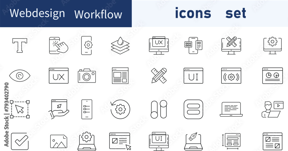 Icon pack symbol template for graphic and web design collection logo ...
