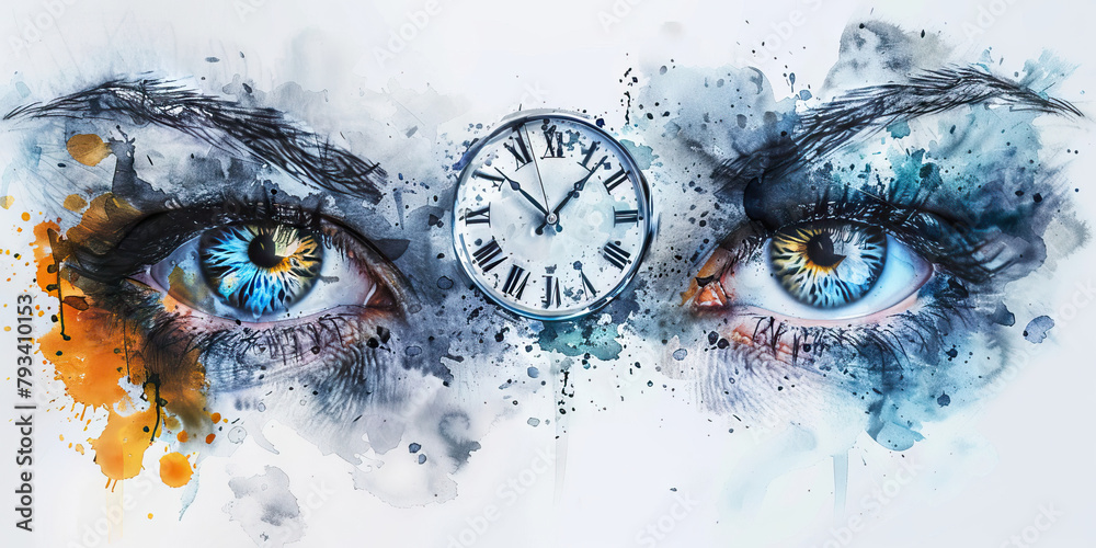 Sleep Deprivation: The Clock and Heavy Eyes - Visualize a clock ticking ...