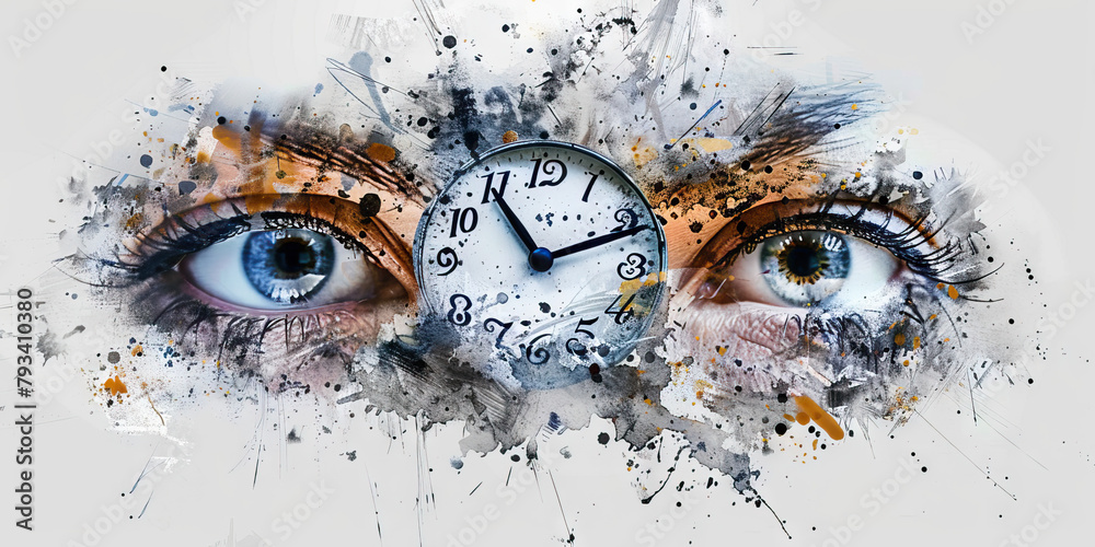 Sleep Deprivation: The Clock and Heavy Eyes - Visualize a clock ticking ...