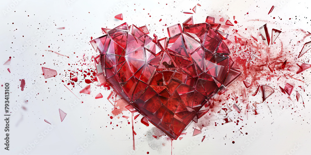 Heartbreak: The Shattered Glass Heart - Visualize a heart made of glass ...
