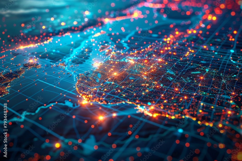 Digital Map of Indonesia Network Technology created with Generative AI ...