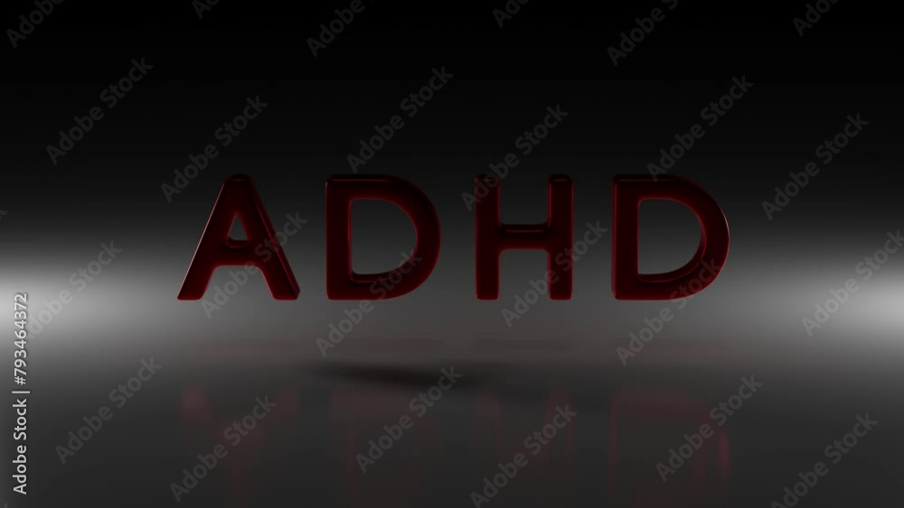 Vidéo Stock ADHD word collapses in small particles and falls on white ...