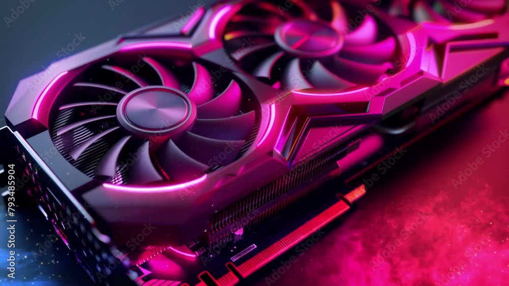 game graphics card isolated video card with two cool fan. seamless ...