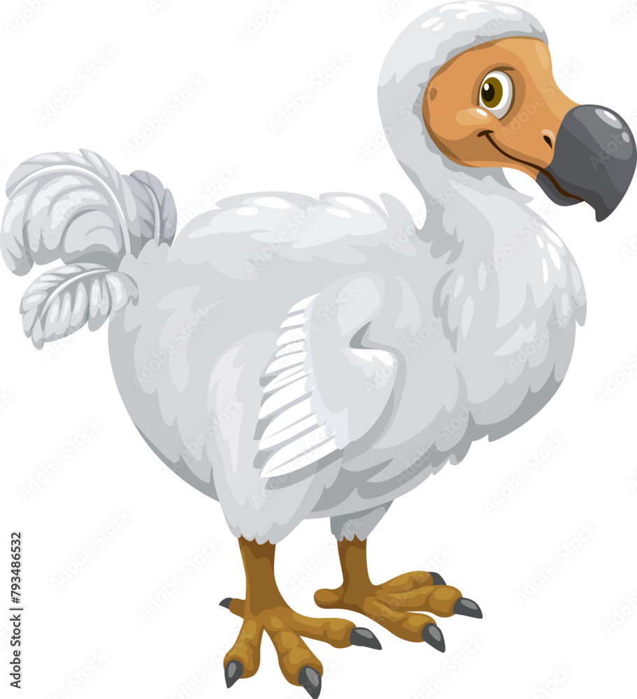 Cartoon dodo bird character. Isolated vector flightless bird native to ...