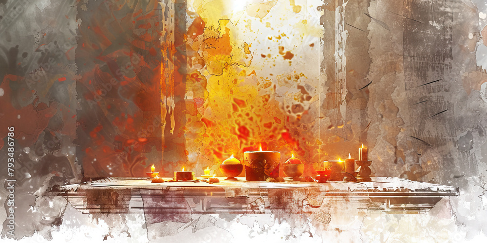 Sacrifice: The Altar and Offerings - Visualize an altar with offerings ...