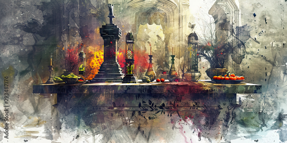 Sacrifice: The Altar and Offerings - Visualize an altar with offerings ...