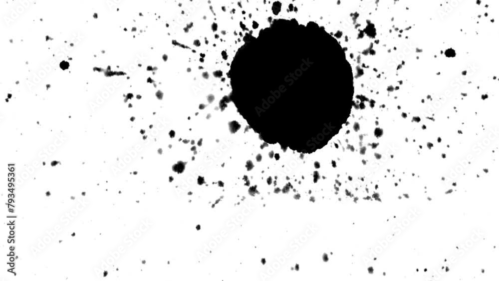 ink transition splatter blot spreading left to right turbulent moving ...