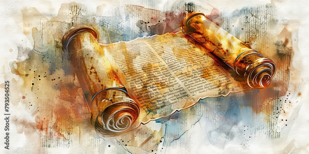 The Sacred Scroll and Words of Wisdom - Visualize a sacred scroll with words of wisdom and ...