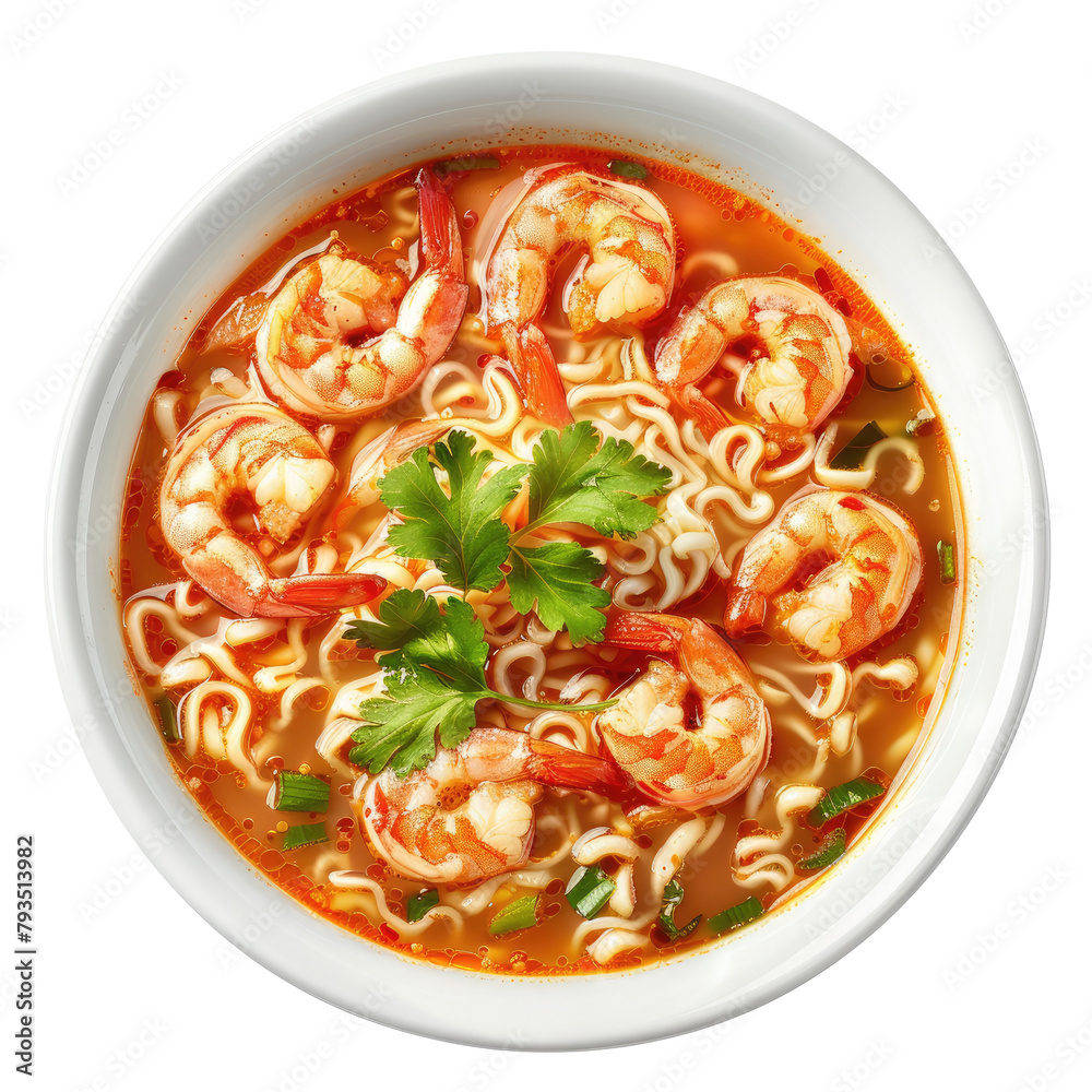 An enticing image of zesty shrimp tom yum instant noodle soup set ...