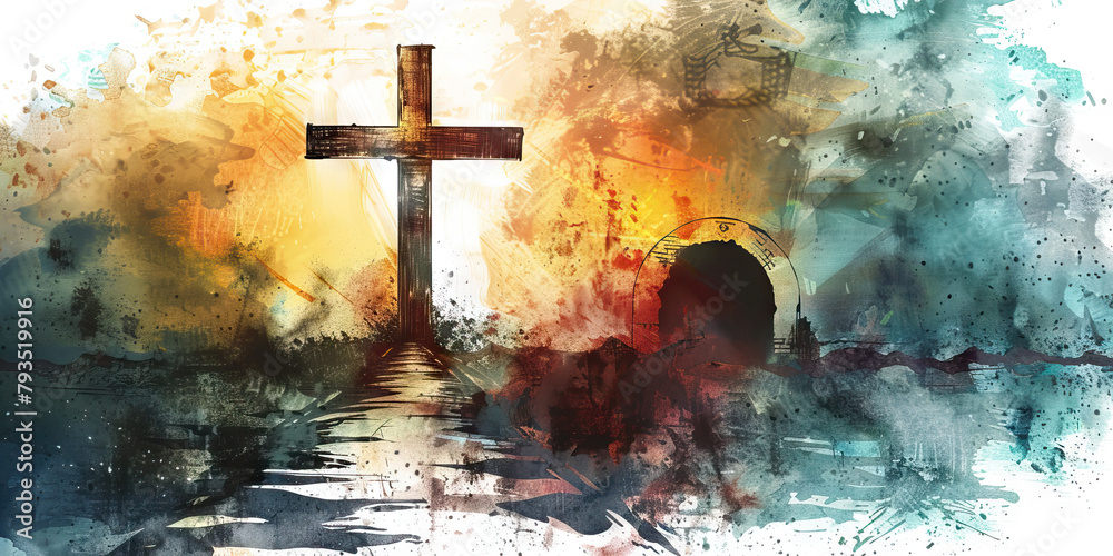 Salvation: The Cross and Open Tomb - Visualize the cross with an open ...