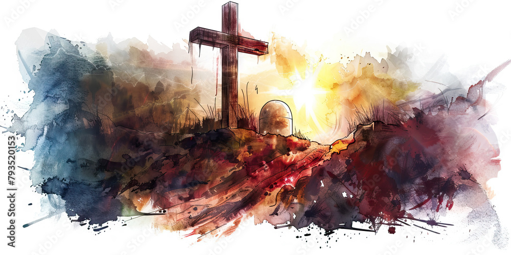 Salvation: The Cross and Open Tomb - Visualize the cross with an open ...