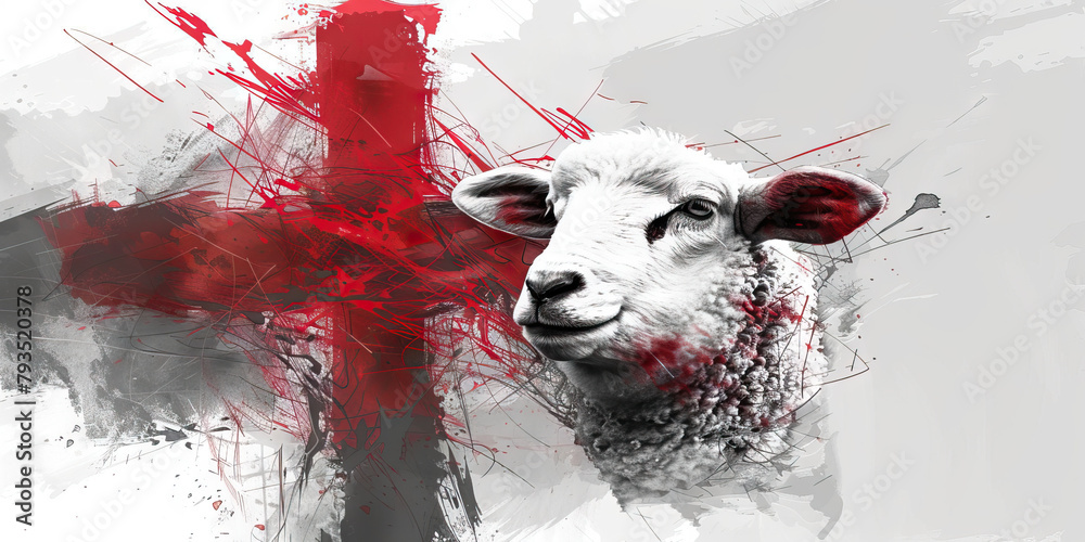 Redemption: The Lamb and Bloodied Cross - Picture a lamb symbolizing ...