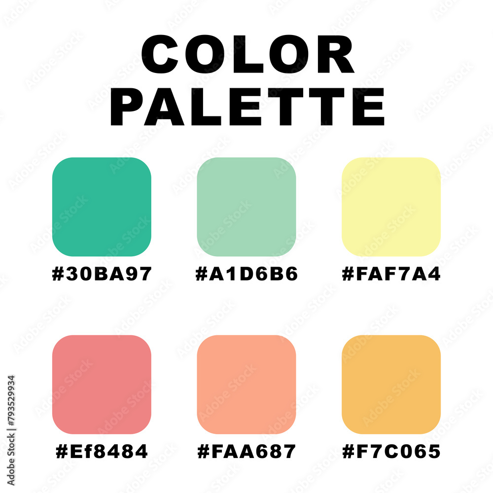 Vector illustration with palette. Color matching palette. Fashion Trend ...