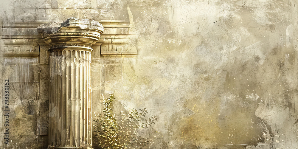 Pillar of Strength: The Ancient Column and Weathered Stone - Picture an ...