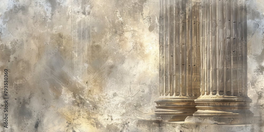 Pillar of Strength: The Ancient Column and Weathered Stone - Picture an ...