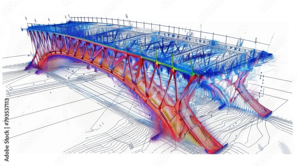 Bridge Engineering Structural Analysis Results Of The Finite Element Method Calculation Stress