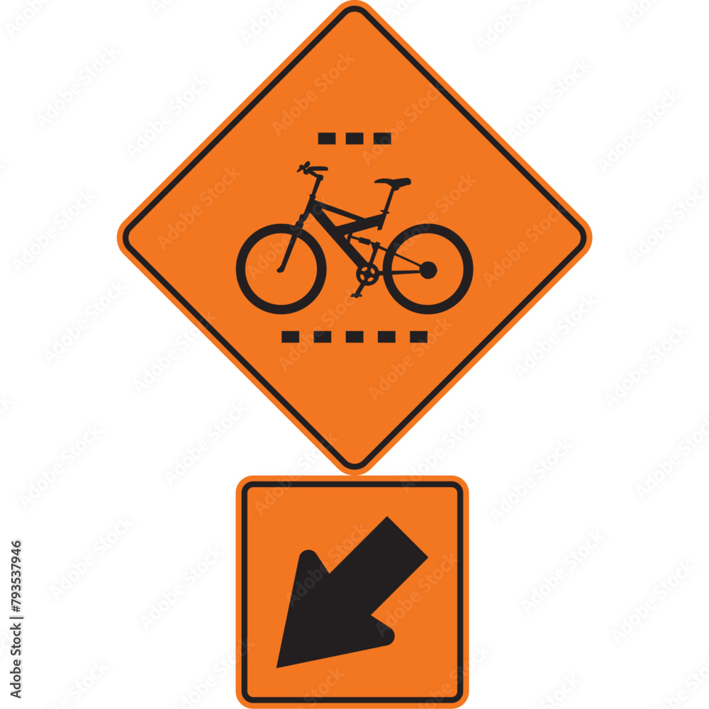 ubicación de cruce de ciclistas, icono, vector, señal de prevención ...