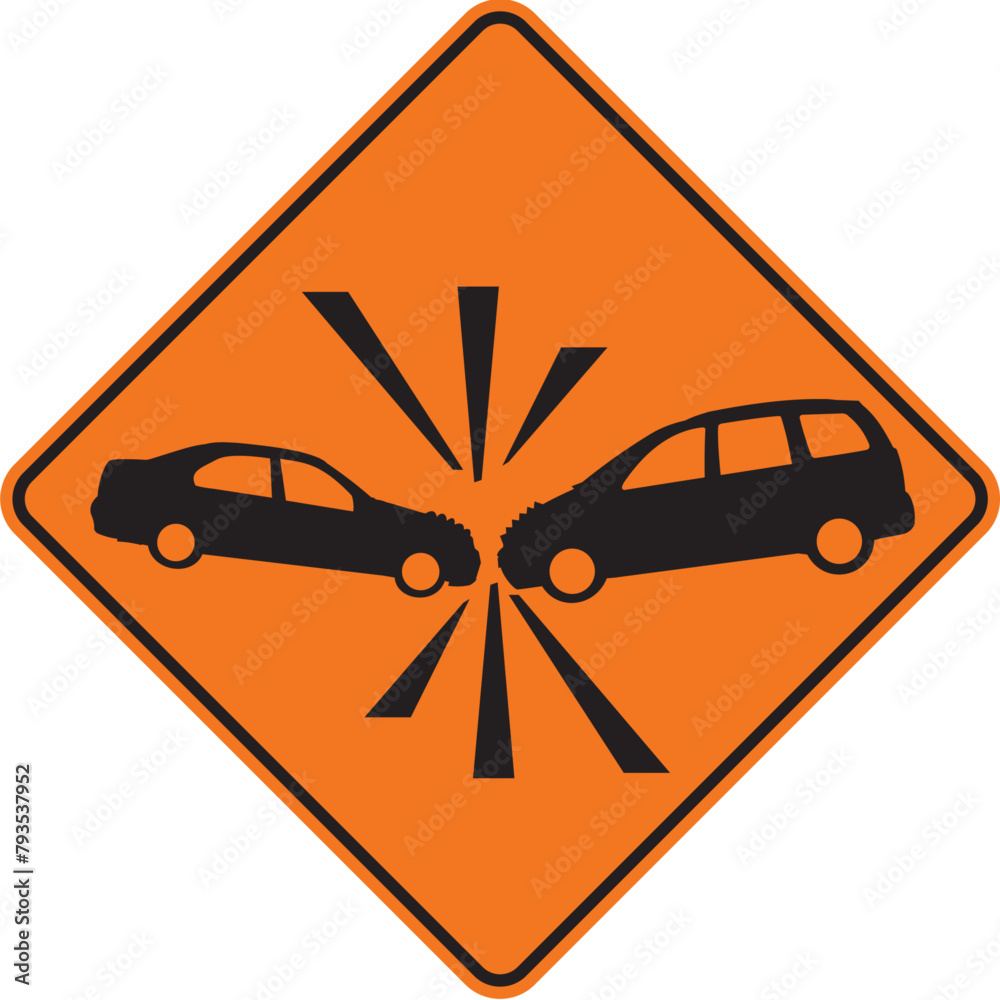 riesgo de accidente, icono, vector, señal de prevención, símbolo, señal ...