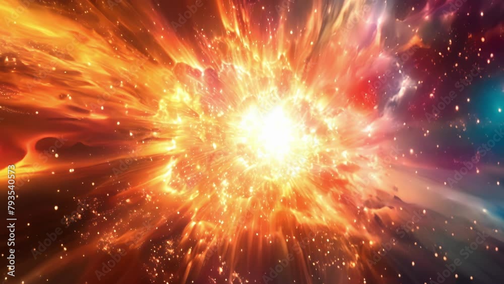 Closeup of a colorful and vibrant shockwave expanding outward at ...