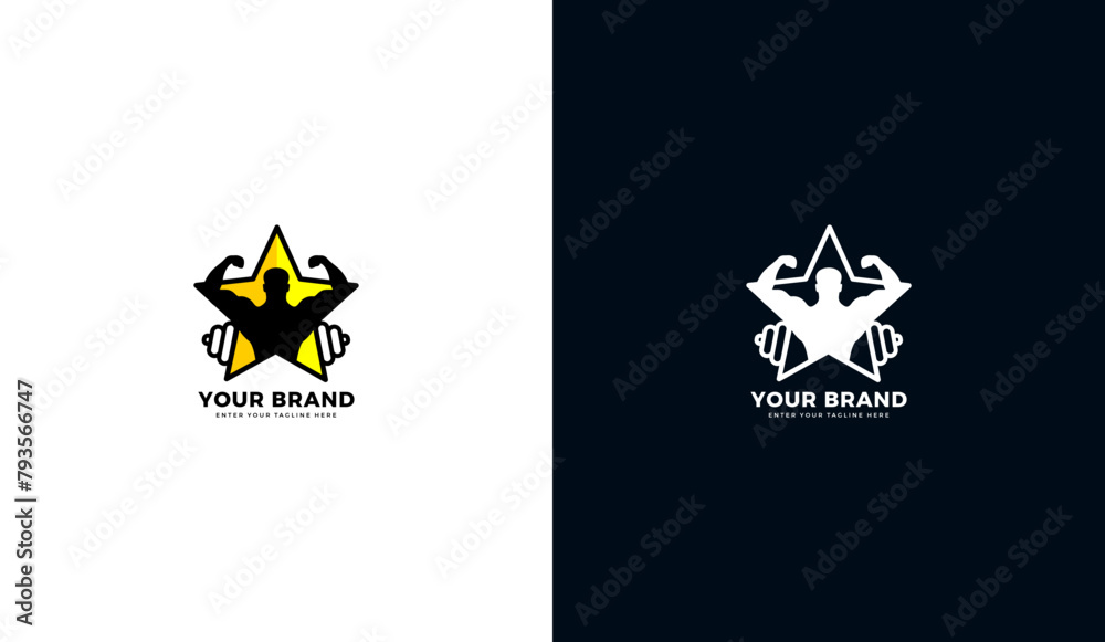 Fitness star logo. Star, fitness, gym icon. Vector illustration design ...